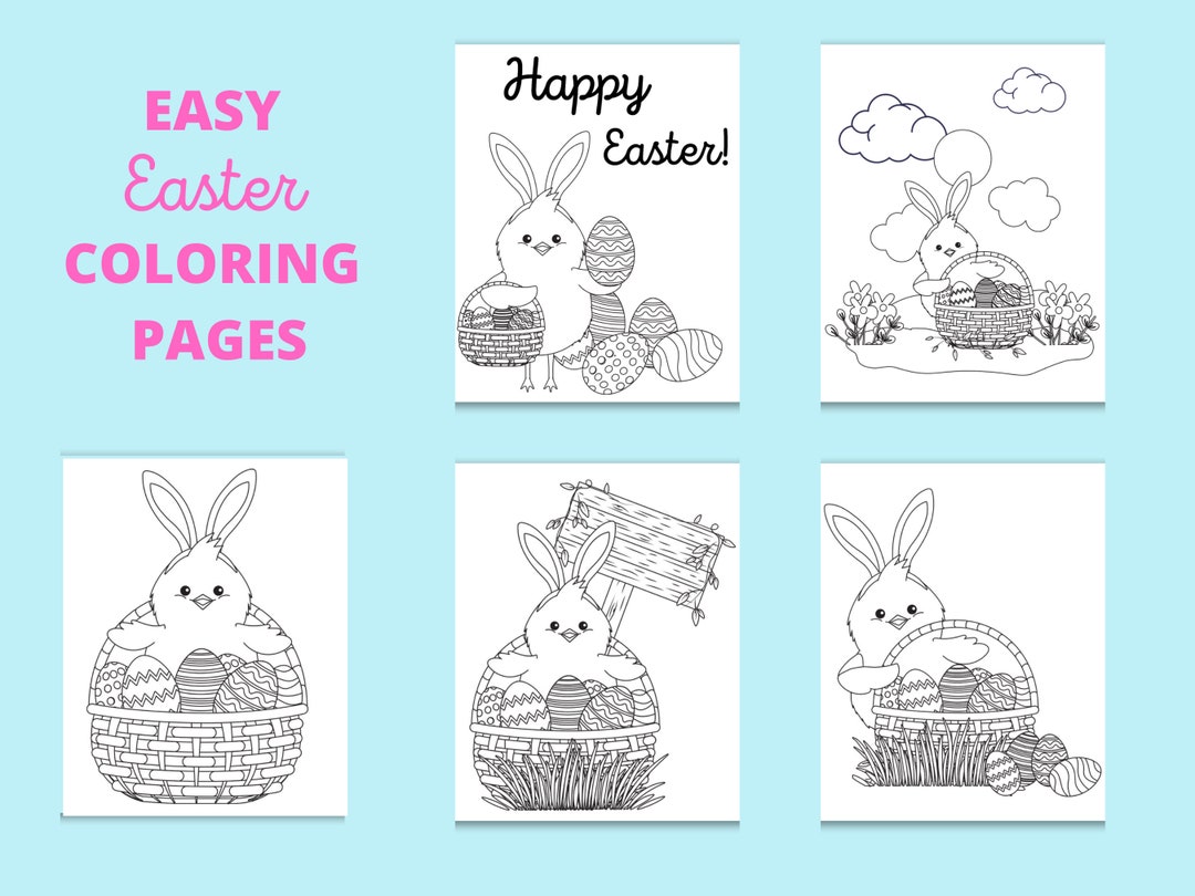 5 Easy Easter Coloring Pages for Kids - Etsy