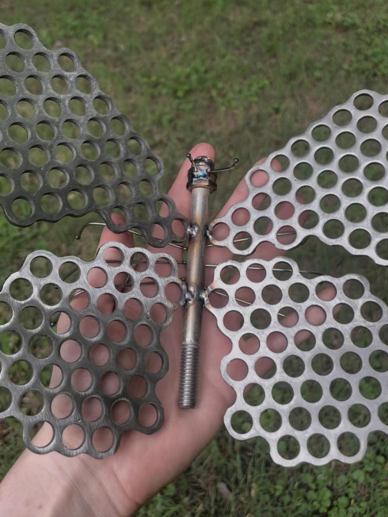 Welded Butterfly, Metal Statue, Nature Lover, Industrial Decor ...