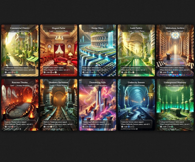 90 Card Land Pack, Dual, Shock, Fetch, Triome Proxy Cards! - Etsy