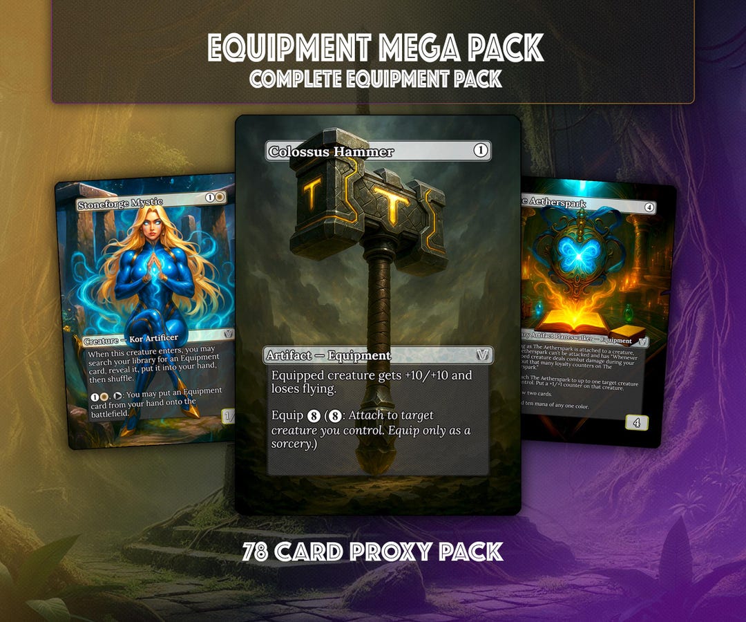 MTG Equipment Proxy Card MEGA Pack, Mirran Swords, Staples, 78 Cards - Etsy