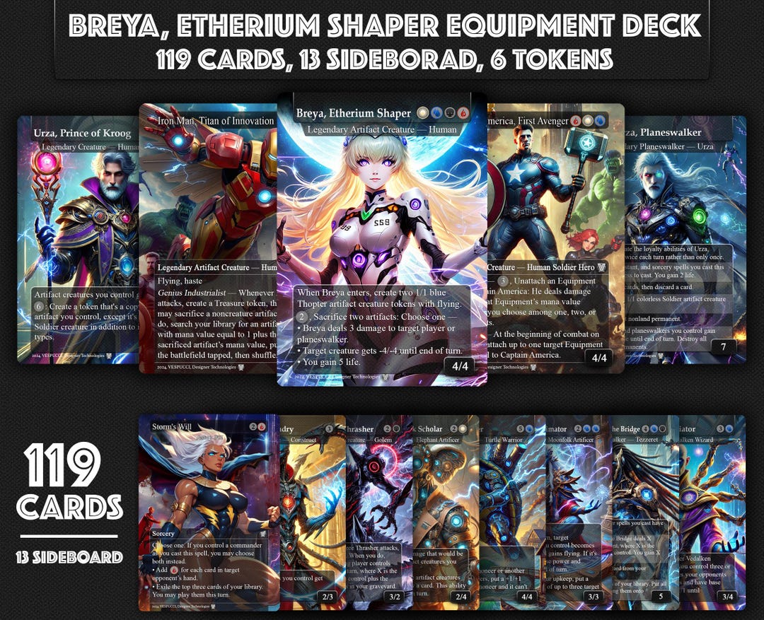 Breya MTG Commander Deck, Affinity & Equipment, Custom Proxies - Etsy
