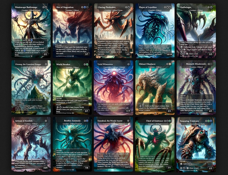 Complete Eldrazi Commander Proxy Deck, Ulalek, Azlask, Zhulodock - Etsy