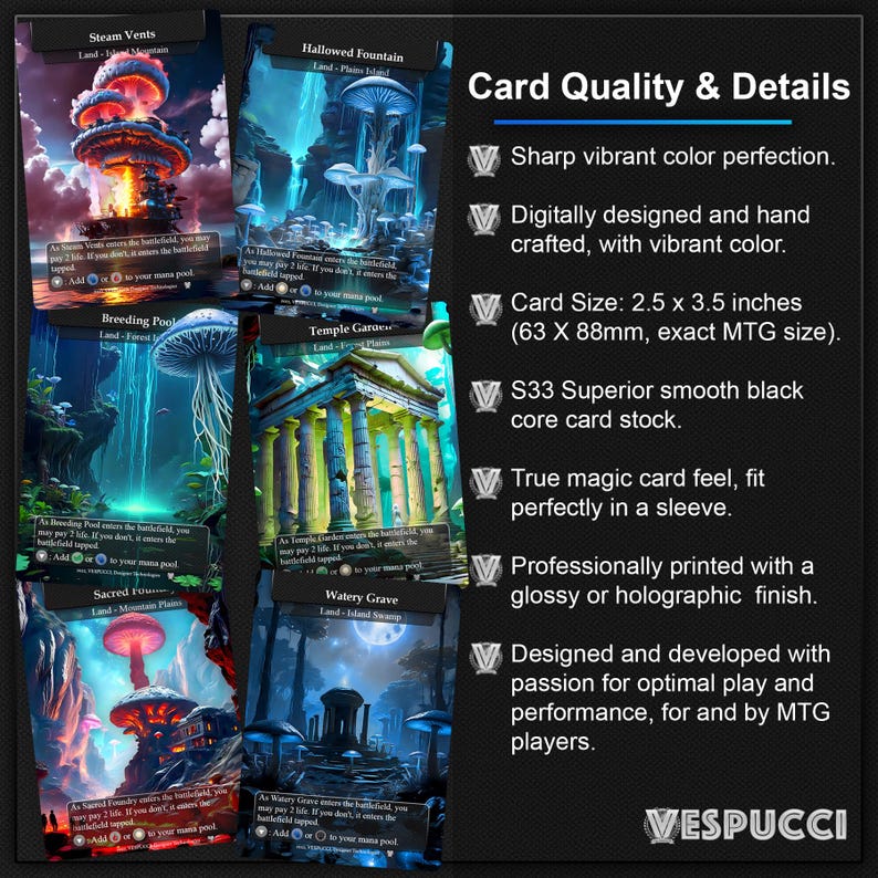 90 Card Land Pack, Dual, Shock, Fetch, Triome Proxy Cards! - Etsy