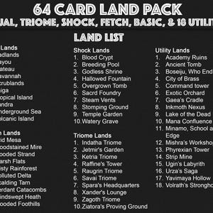 64 Custom Land Pack Dual, Fetch, Shock, Basic, Utility Lands Styles ...