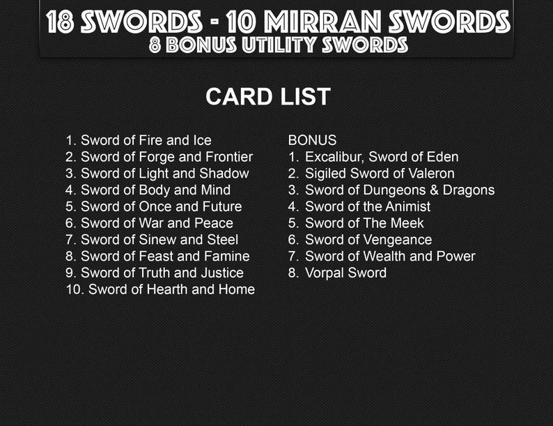 Mirran Swords MTG Proxy Card Set, Full Art Designs (18 Piece)! - Etsy