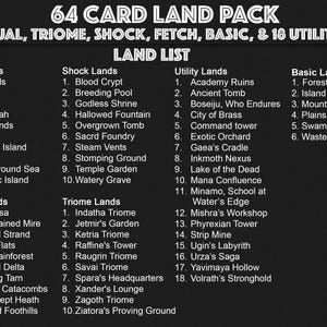 MTG Land Card Proxy Pack, Dual, Fetch, Shock, Triome, Utility Lands - Etsy