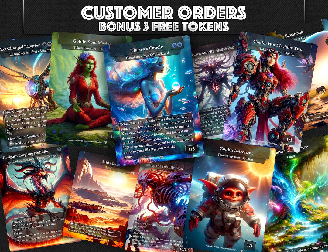 9x Custom MTG Card 2.5x3.5, Magic the Gathering Illustration ...