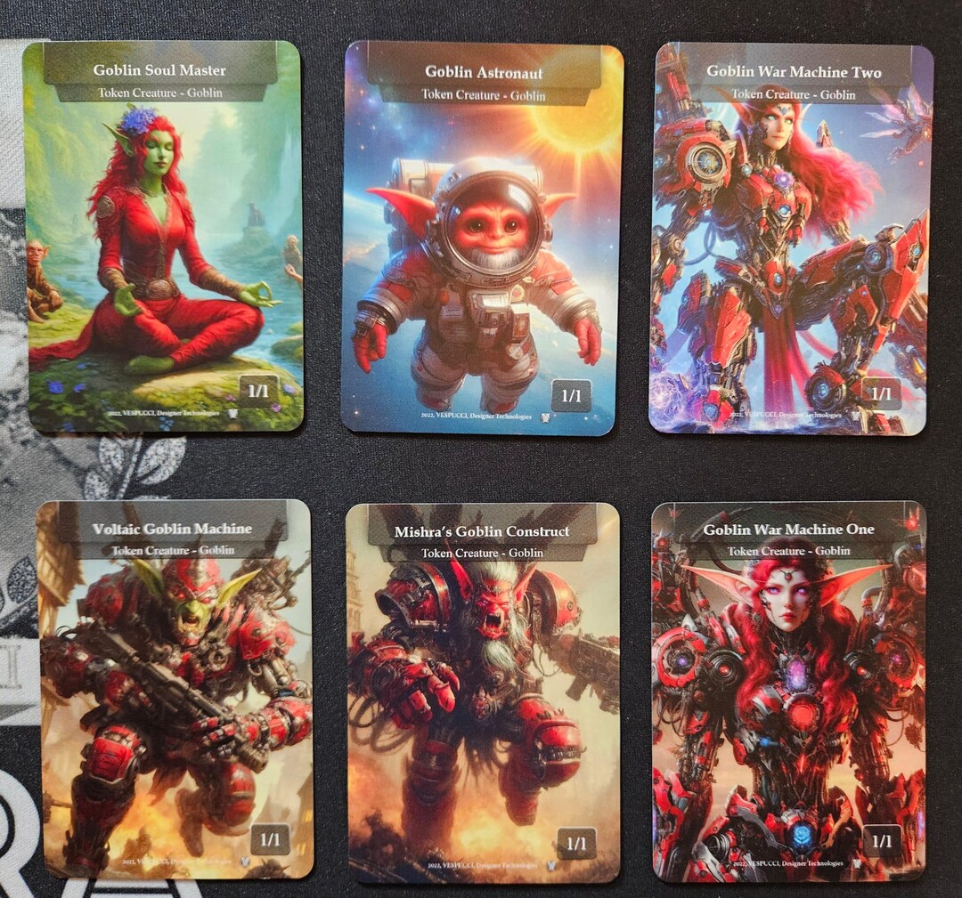 6 Custom Goblin Tokens for MTG EDH Premium Goblin Tokens, Metallic ...