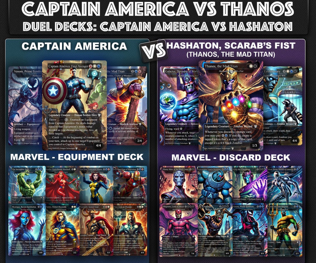 Captain America Vs Hashaton, Scarab's Fist Duel Decks, 2 EDH Decks ...