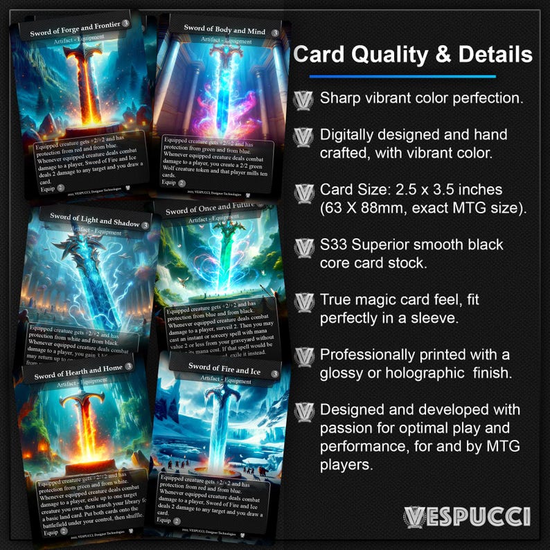 Mirran Swords MTG Proxy Card Set, Full Art Designs (18 Piece)! - Etsy