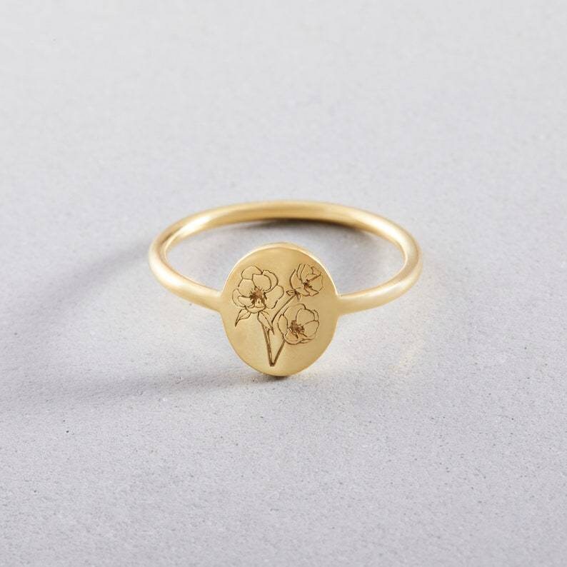 Personalized Constellation Ring - Custom Flower Ring - Perfect Gift ...
