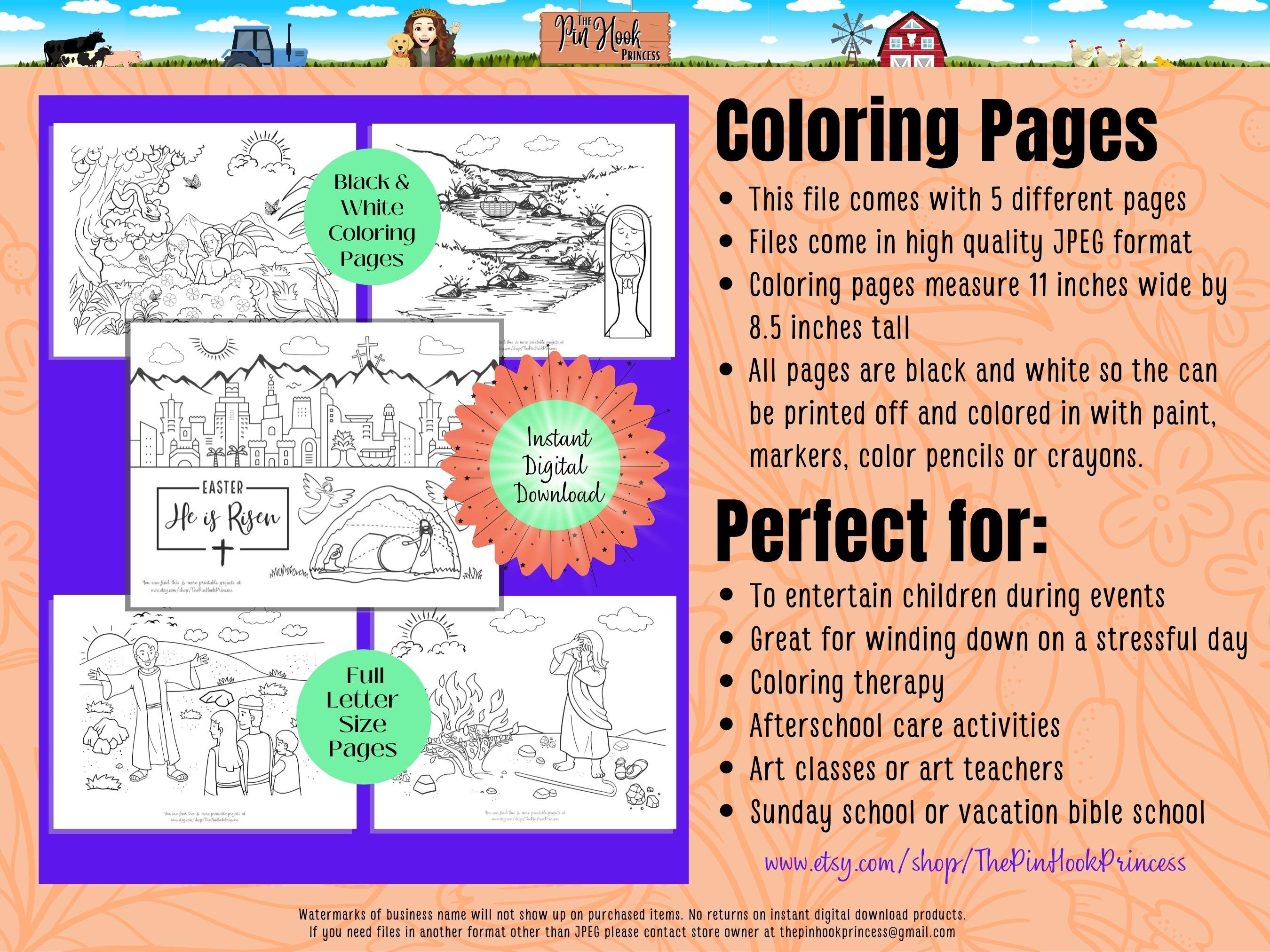 Children's Printable Church Coloring Pages (pack #1), Printable Digital ...