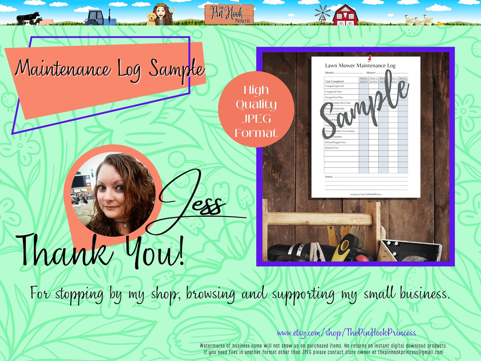 Lawn Mower Maintenance Logs, Printable Digital Download - Etsy