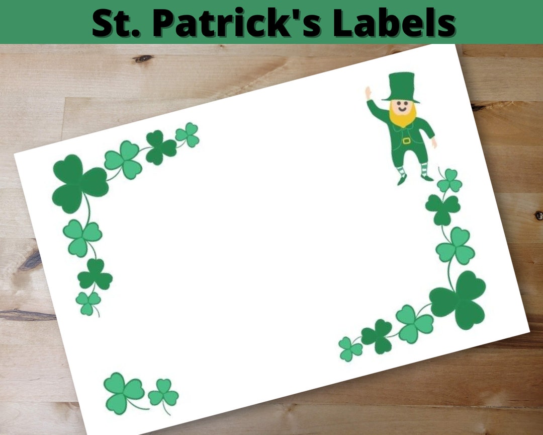 St. Patrick’s Leprechaun Labels for Name Tags/potluck Food Instant ...