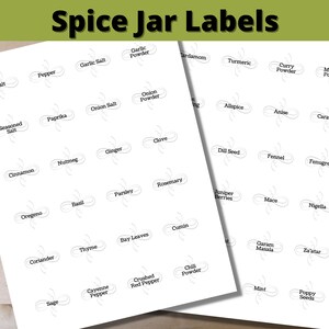 Spice Jar Labels Printable Instant Digital Download - Etsy