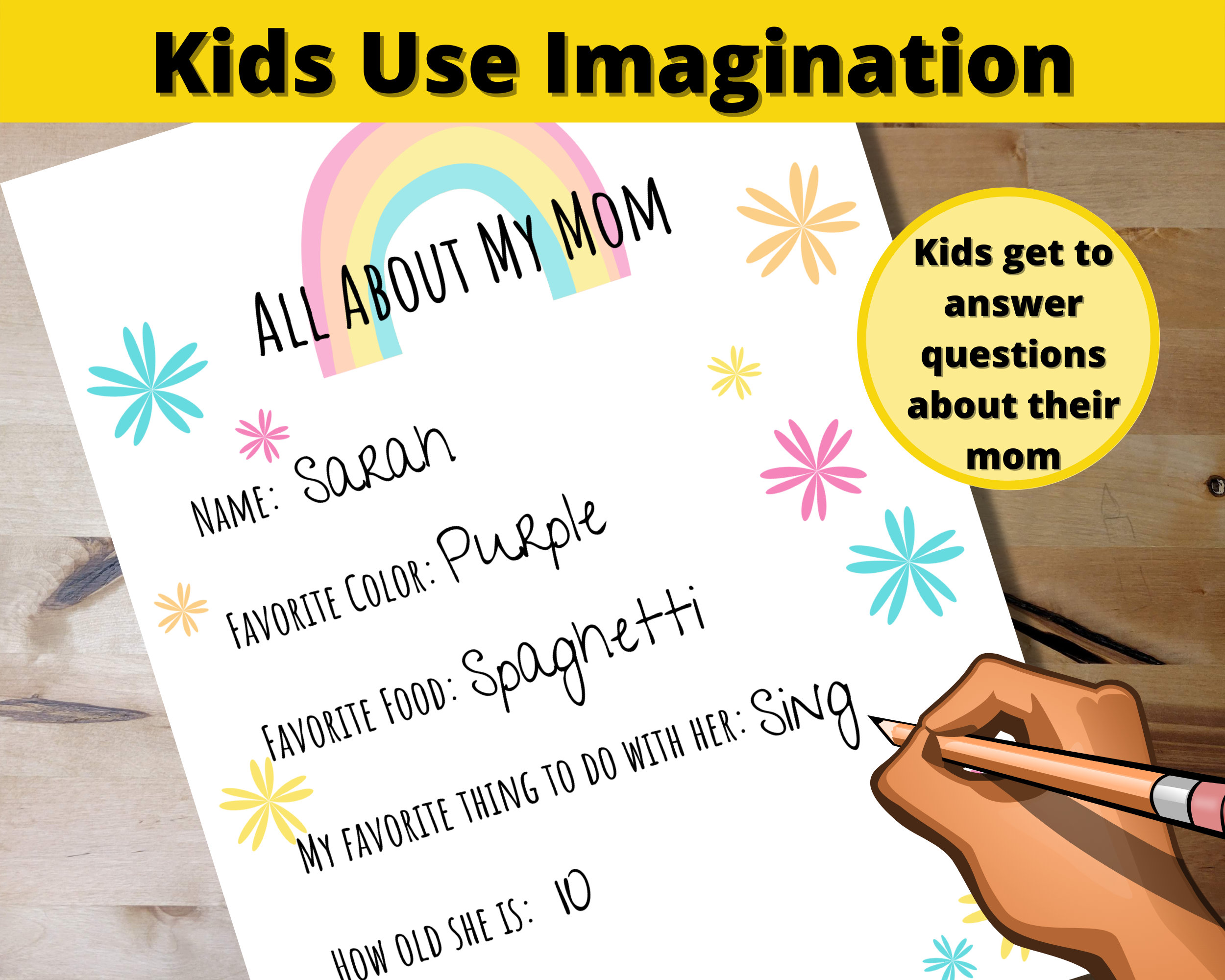 All About My Mom/grandma Questionnaire Mother’s Day Gift From Kids ...