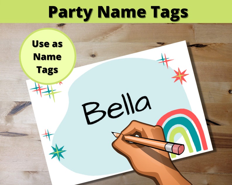 Sparkle Rainbow Labels for Name Tags/potluck Food Printable Instant ...