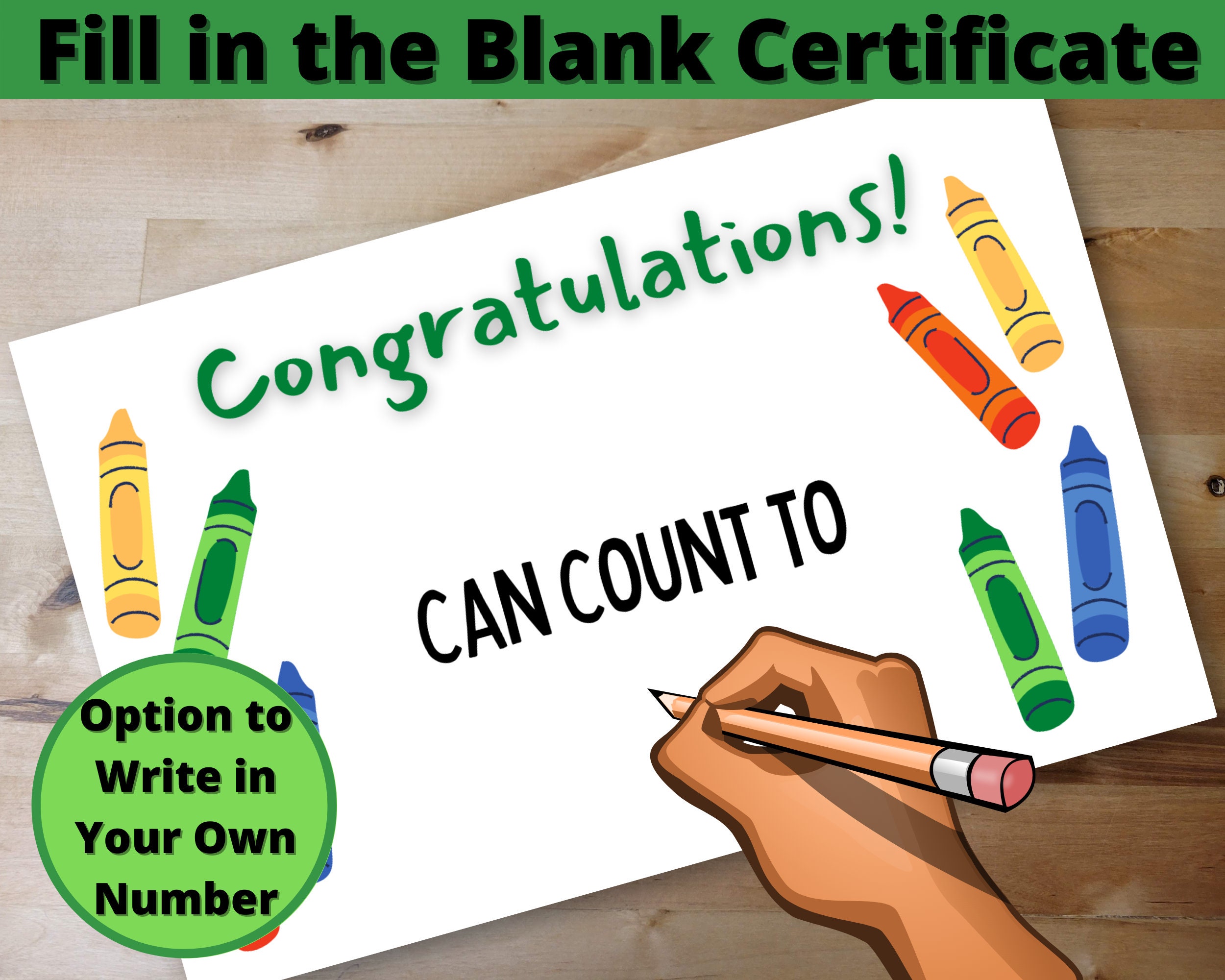 Counting Congratulations Certificate for Teachers Instant Download - Etsy