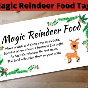 Magic Reindeer Food Tags Printable Instant Digital Download - Etsy