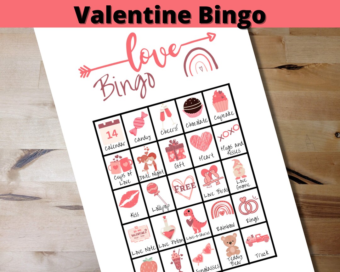 Valentine Love Bingo Printable Instant Digital Download - Etsy