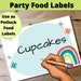 Sparkle Rainbow Labels for Name Tags/potluck Food Printable Instant ...