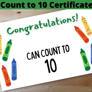 Counting Congratulations Certificate for Teachers Instant Download - Etsy