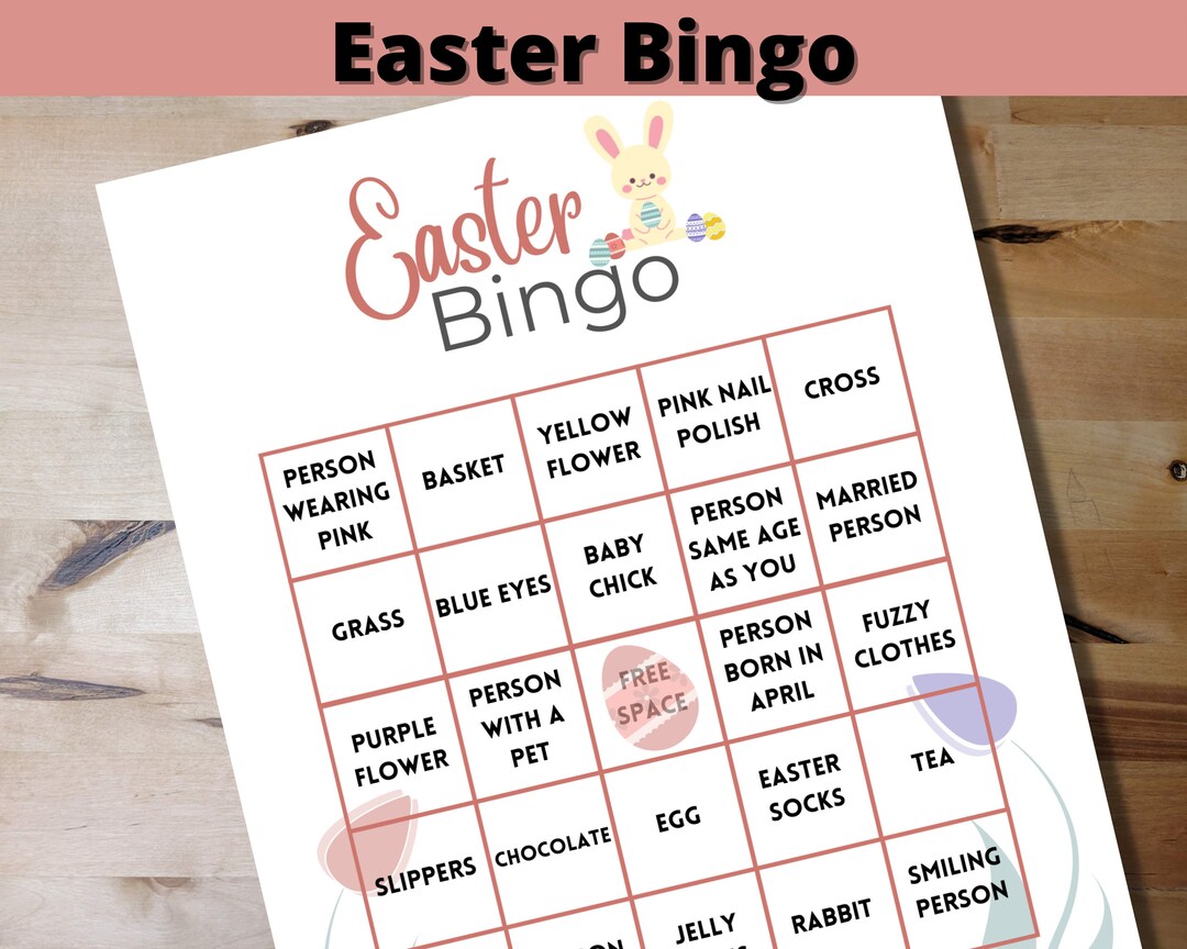 Easter Printable Bingo Game Instant Digital Download - Etsy