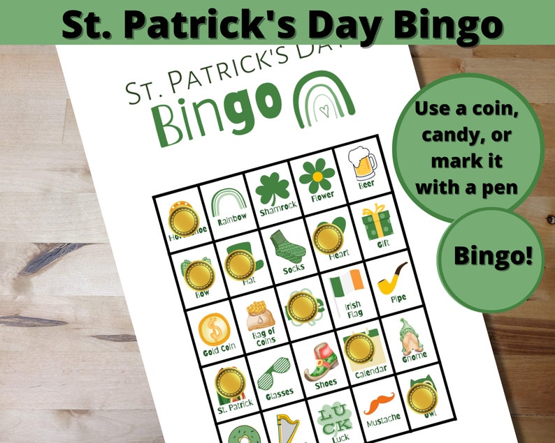St. Patricks Day Bingo Printable Instant Digital Download - Etsy