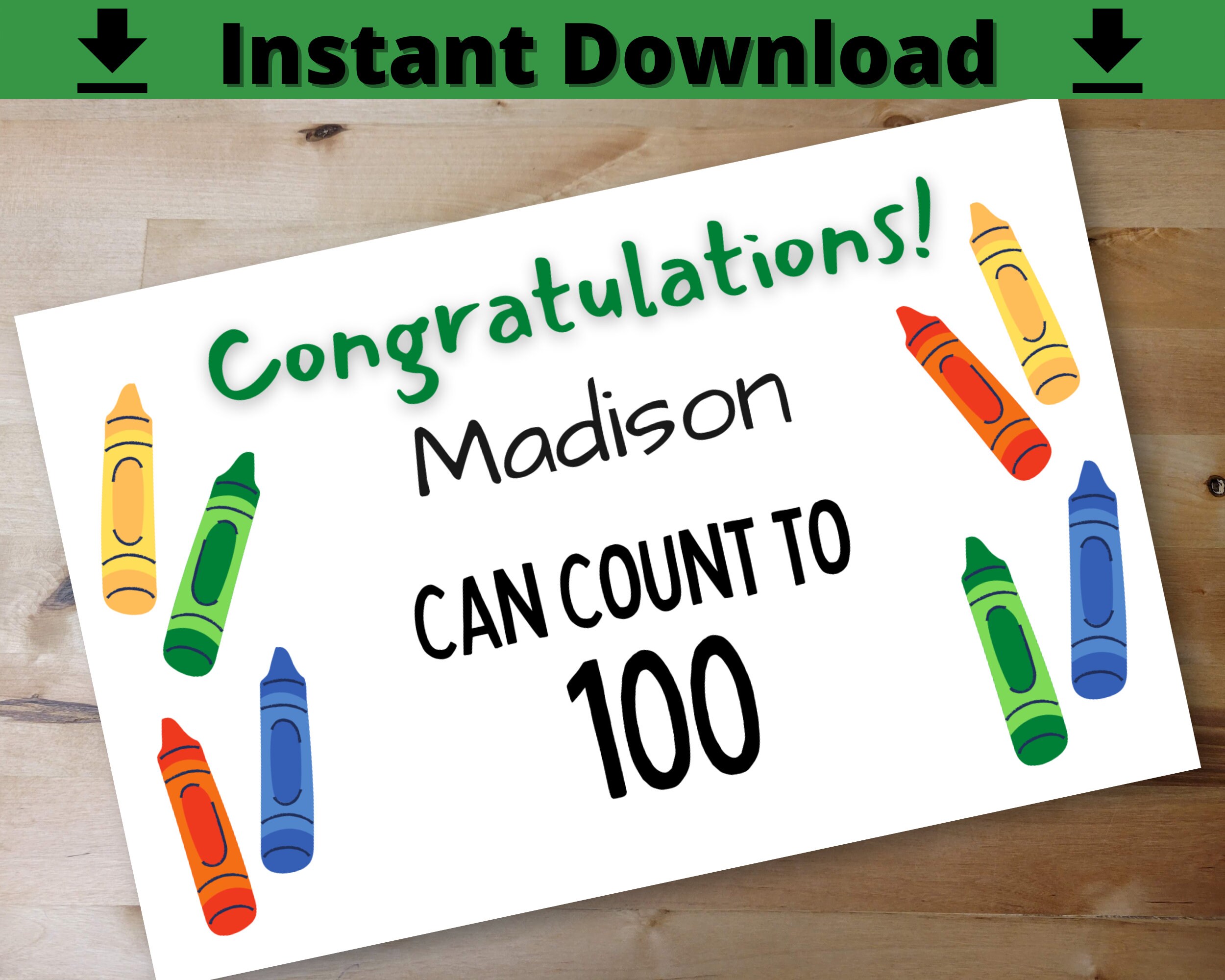 Counting Congratulations Certificate for Teachers Instant Download - Etsy