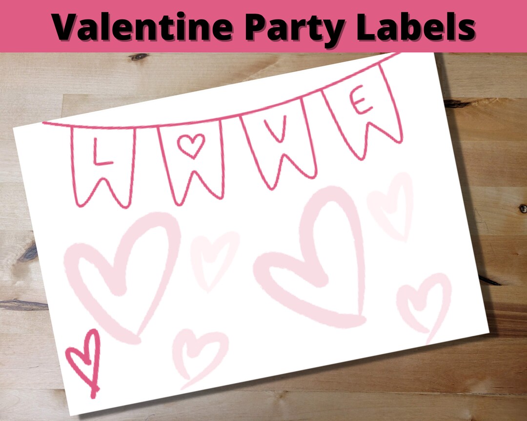 Valentine Heart Love Labels for Name Tags/potluck Food Printable ...