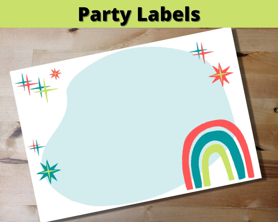 Sparkle Rainbow Labels for Name Tags/potluck Food Printable Instant ...