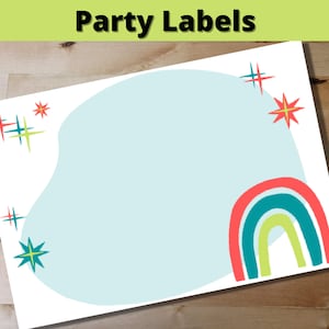 Sparkle Rainbow Labels for Name Tags/potluck Food Printable Instant ...