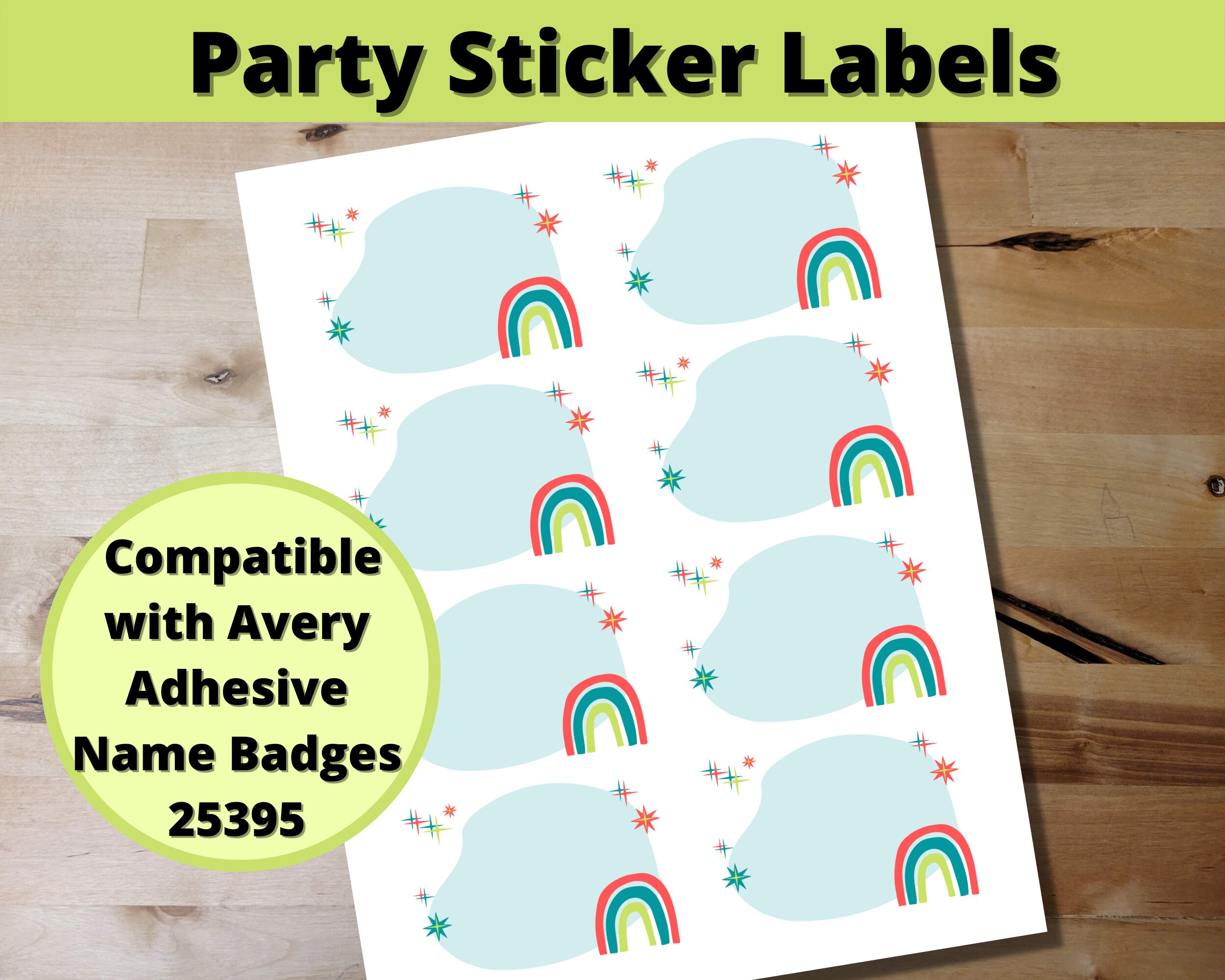 Sparkle Rainbow Labels for Name Tags/potluck Food Printable Instant ...