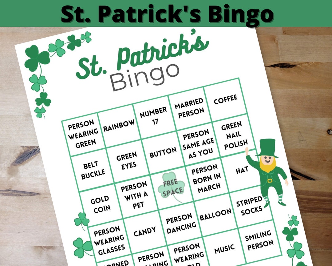 St. Patrick’s Bingo Game Instant Download - Etsy