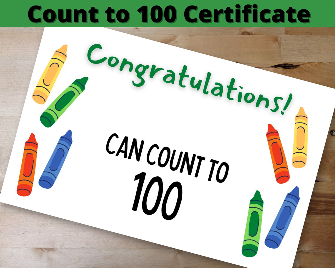Counting Congratulations Certificate for Teachers Instant - Etsy