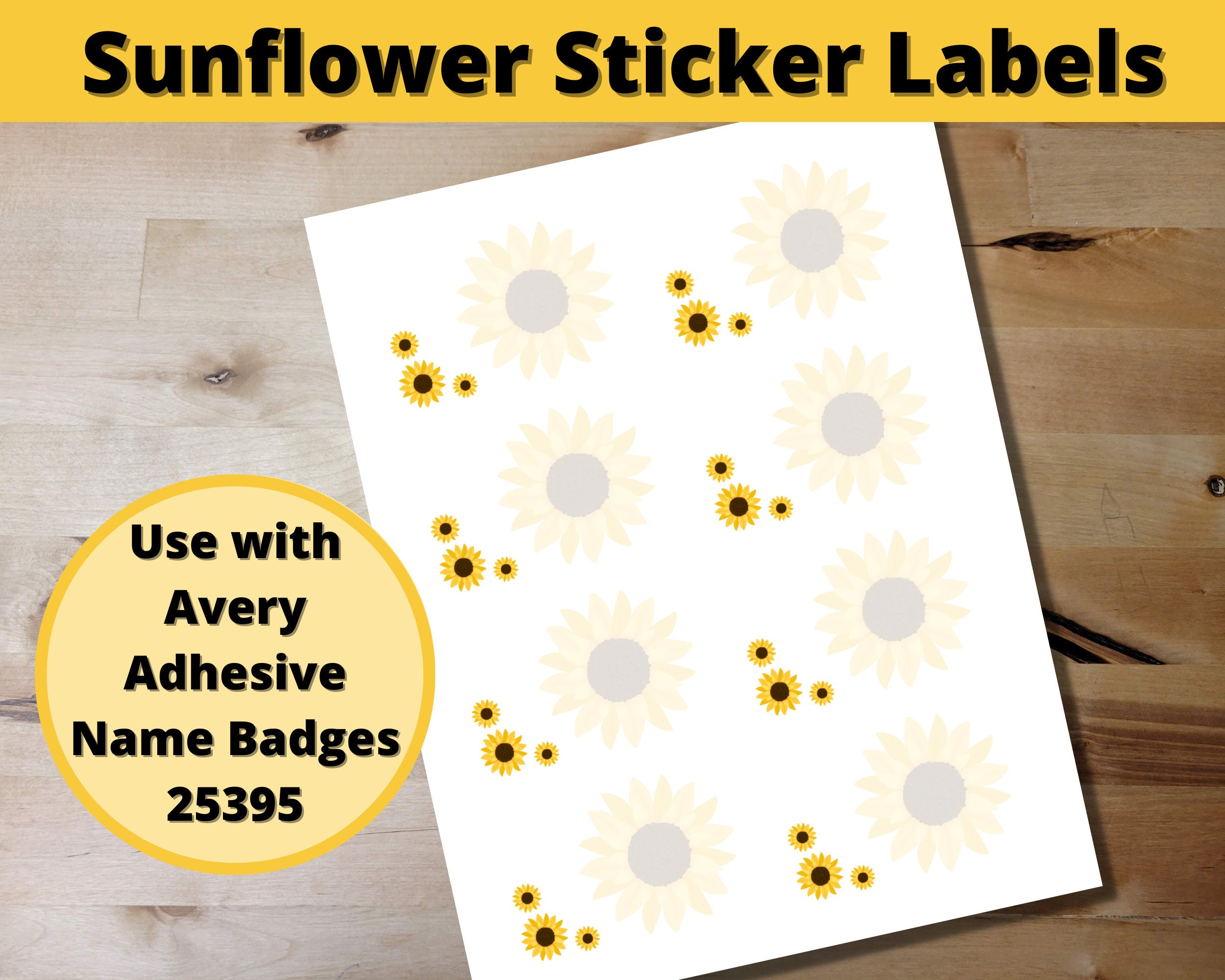 Editable Sunflower Labels for Name Tags/potluck Food Printable Instant ...