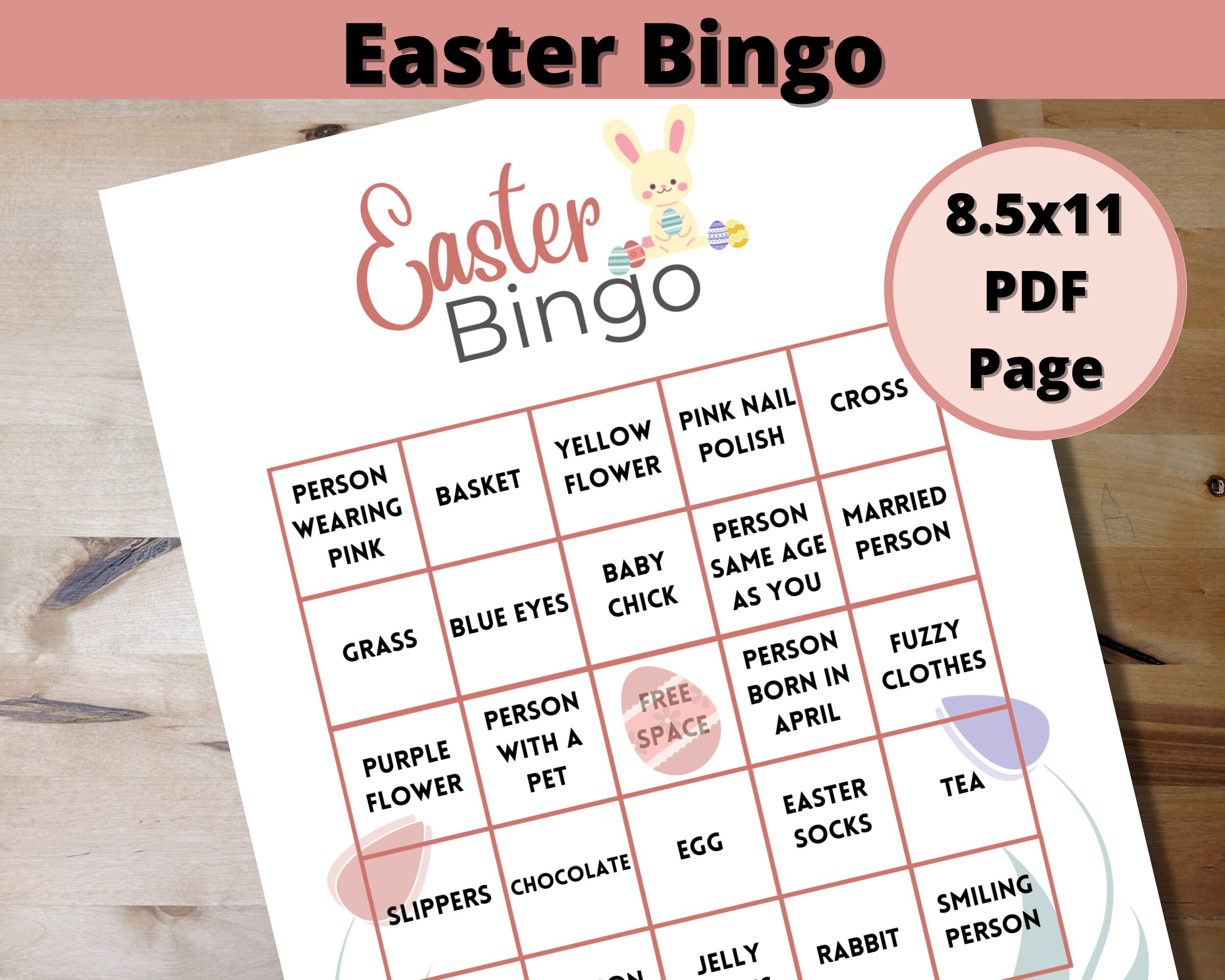 Easter Printable Bingo Game Instant Digital Download - Etsy