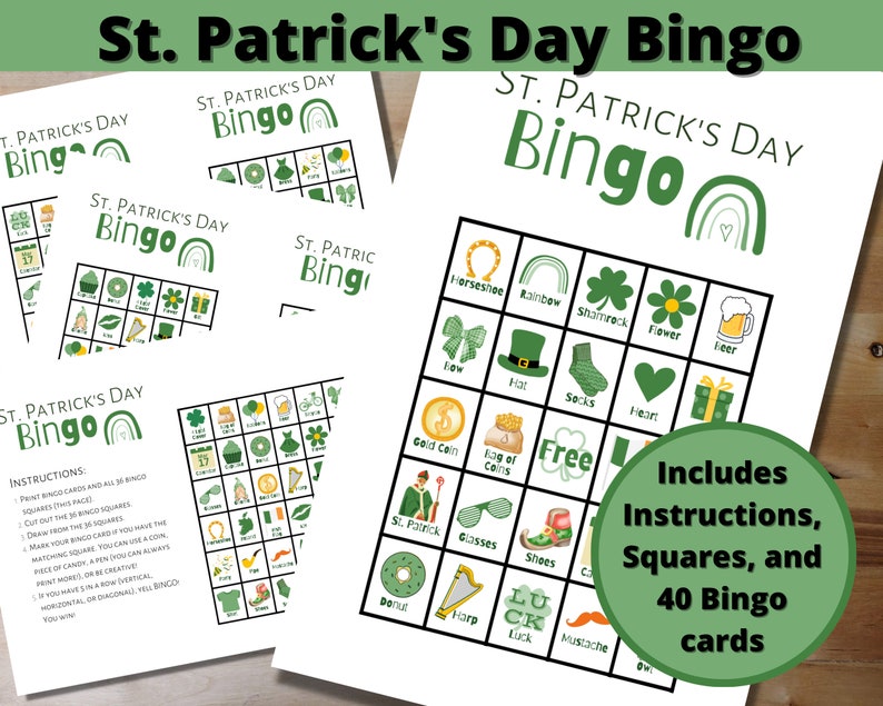 St. Patrick’s Day Bingo Printable Instant Digital Download - Etsy