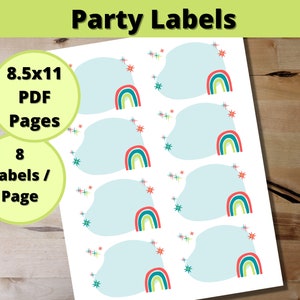 Sparkle Rainbow Labels for Name Tags/potluck Food Printable Instant ...