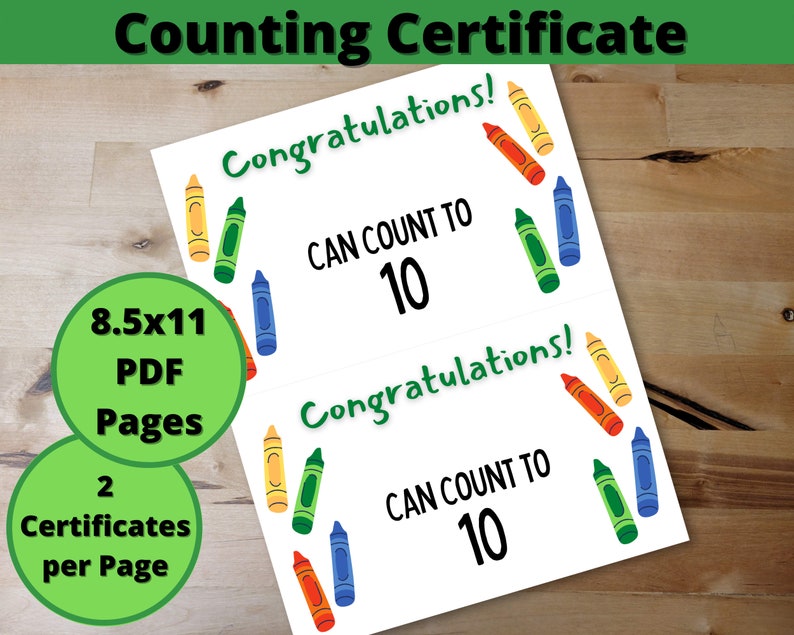 Counting Congratulations Certificate for Teachers Instant Download - Etsy