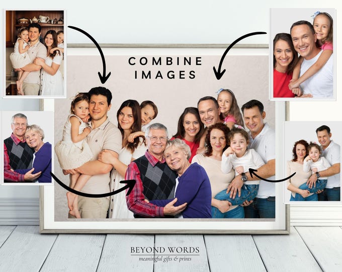 Family Portrait Painting, Add Person to Family Photo, Custom Family ...