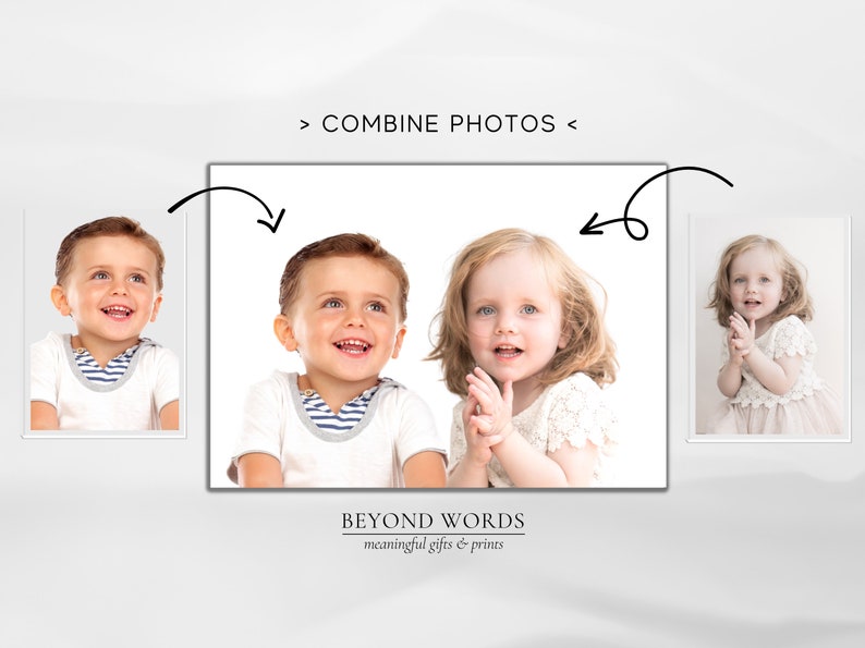 Combine Photos Merging Photos Custom Portrait Kids Room - Etsy