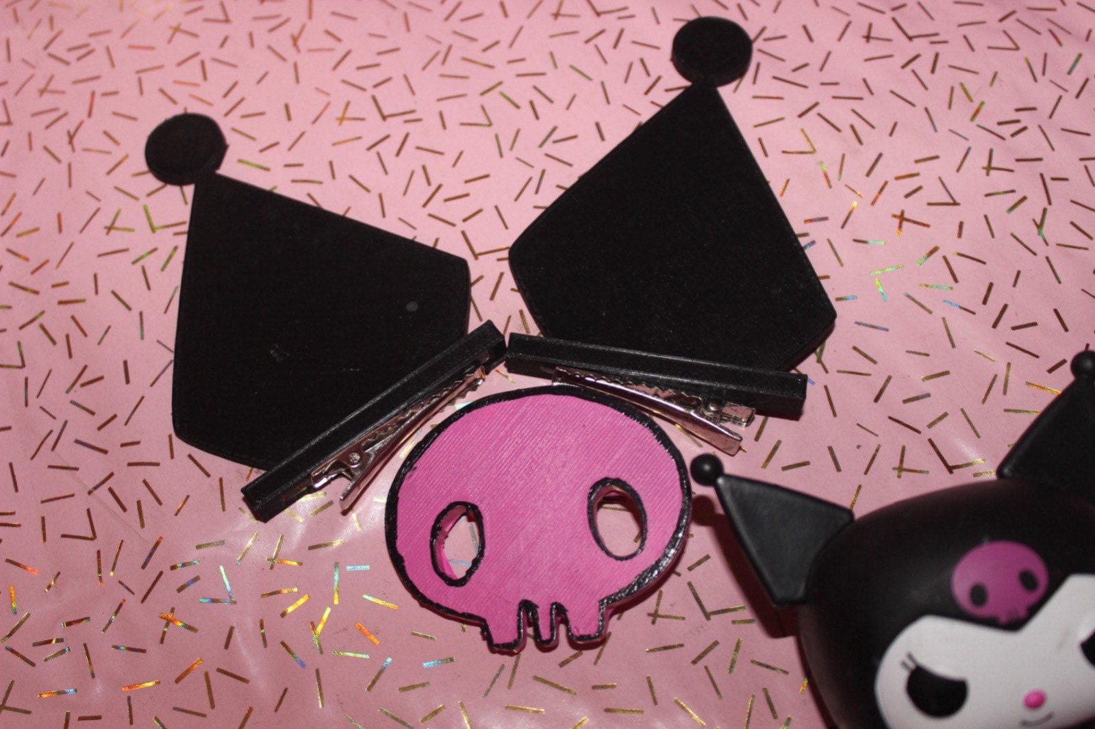 3D Printed Kuromi LARGE Ears & Skull. Sanriohoe Starter Pack Halloween ...