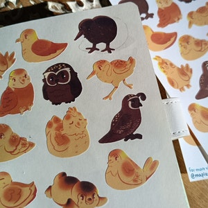 Bread Birds Sticker Sheet, Cute Animal Stationery - Etsy