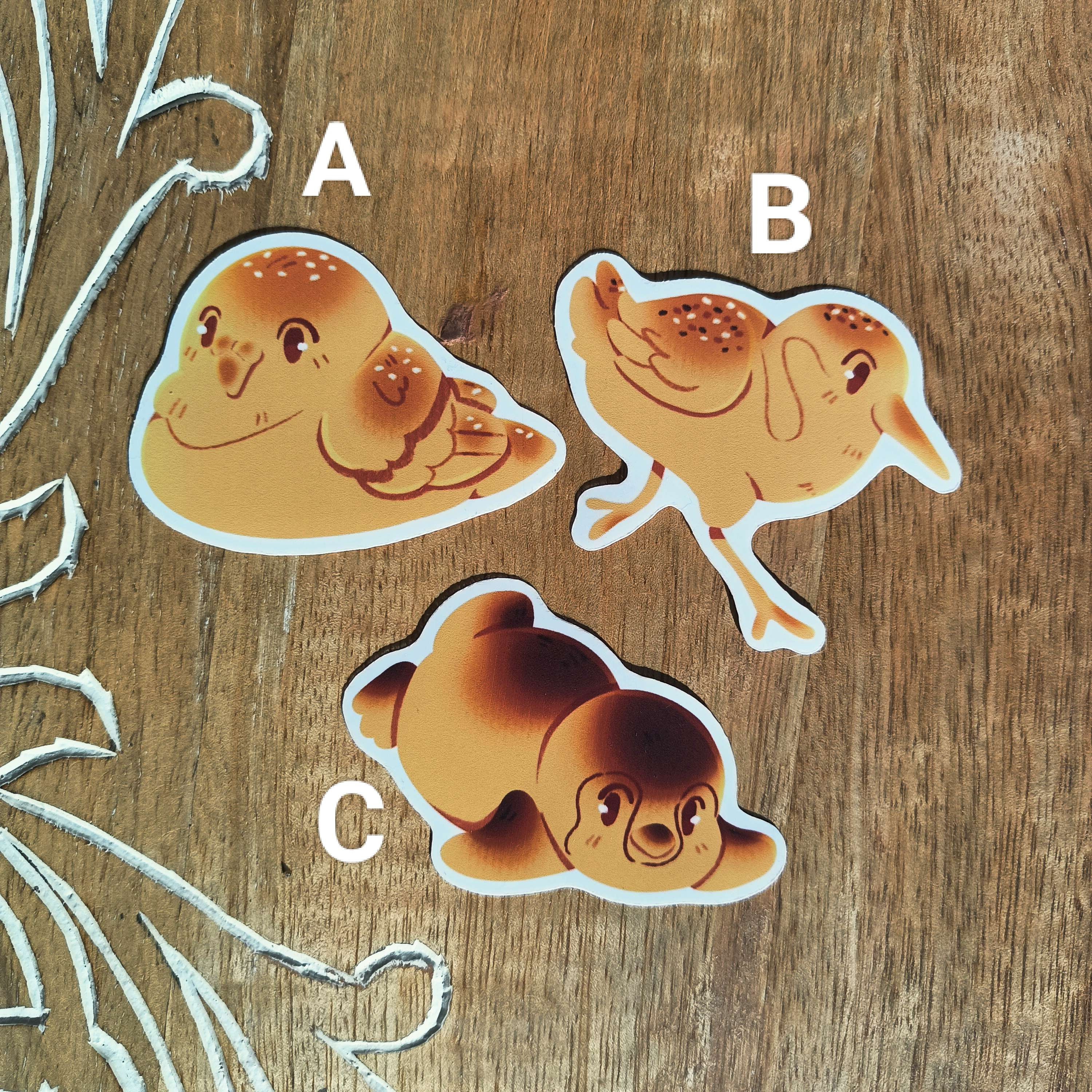 Bread Bird Stickers, Cute Animal Sticker, Food Sticker LOW AVAILABILITY ...
