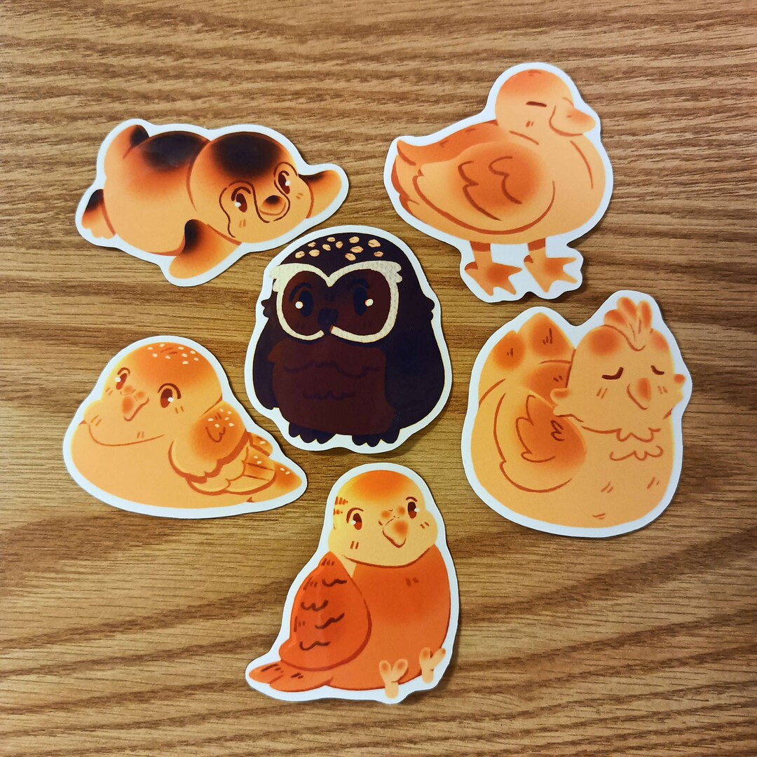 Bread Bird Stickers, Cute Animal Sticker, Food Sticker - Etsy