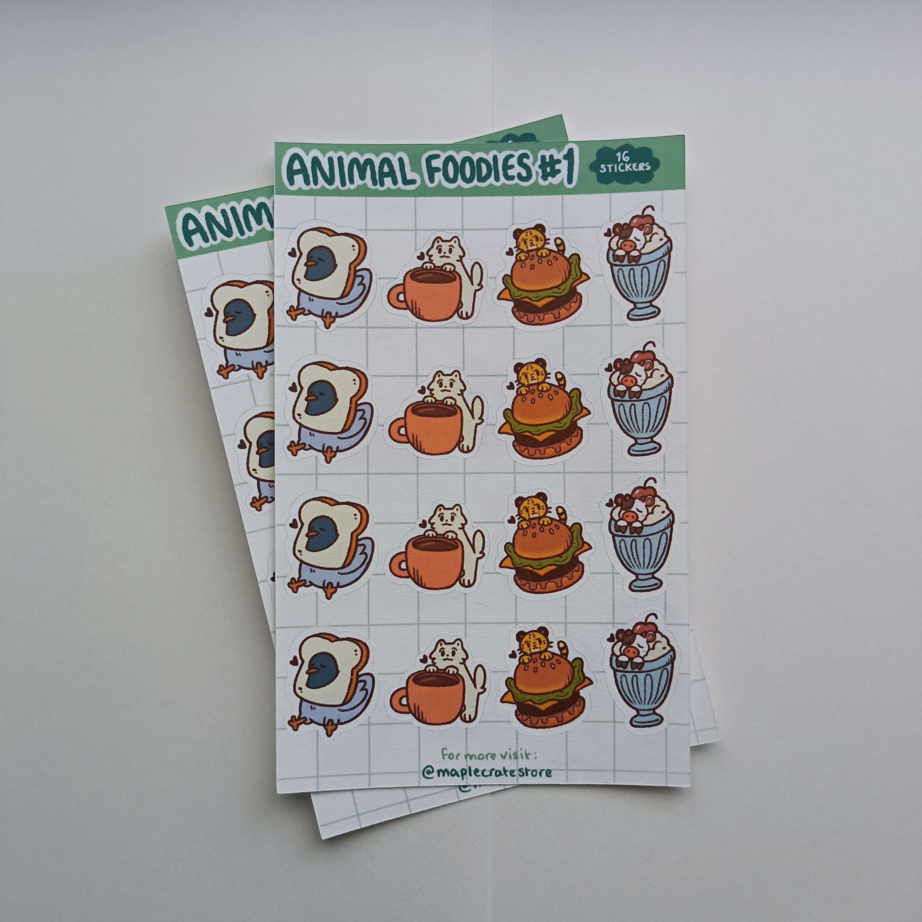 Animal Foodies 1 Sticker Sheet, Cute Animal Stationery - Etsy
