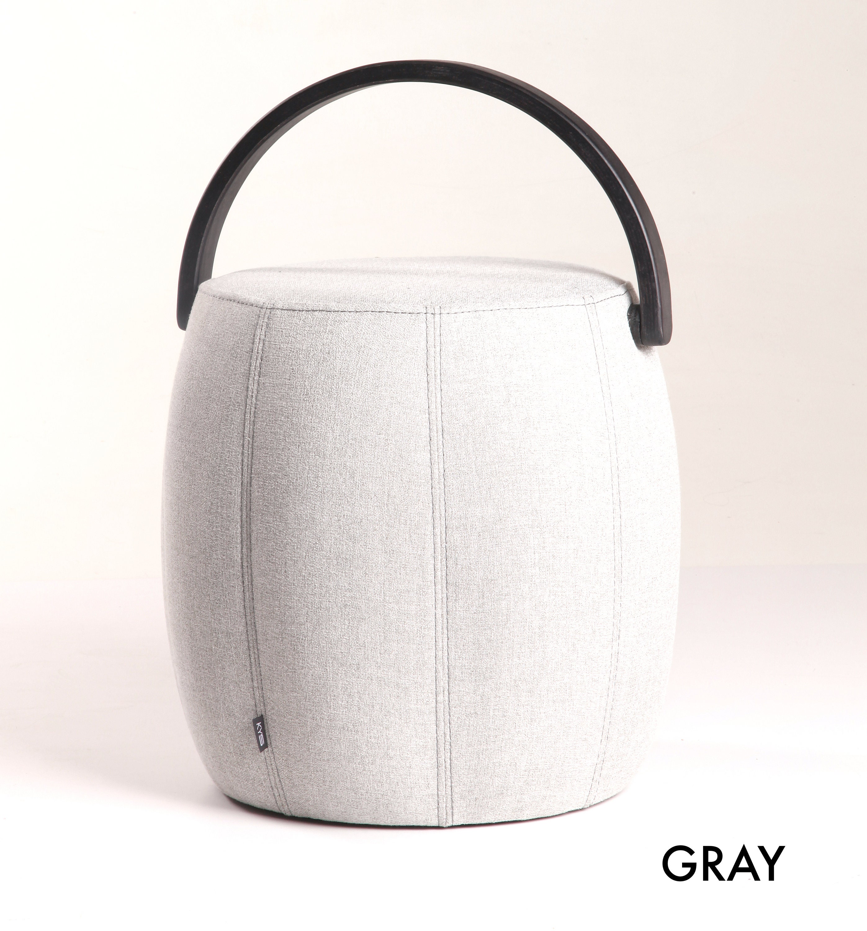 Modern Bucket Footrest Stool Pouf Ottoman With Wood Handle Great for ...