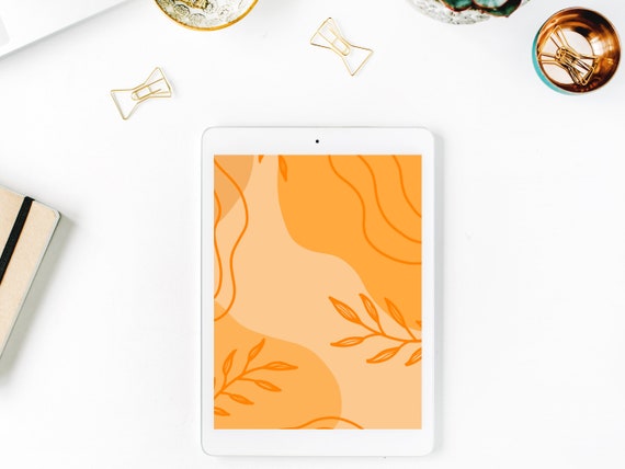 Orange Vines Digital Tablet Wallpaper Background - Etsy