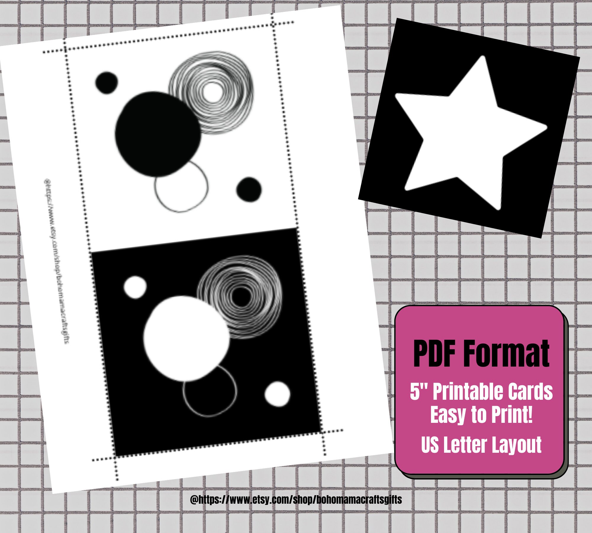 50 High Contrast SHAPES Infant Printable Contrast Cards - Black & White ...